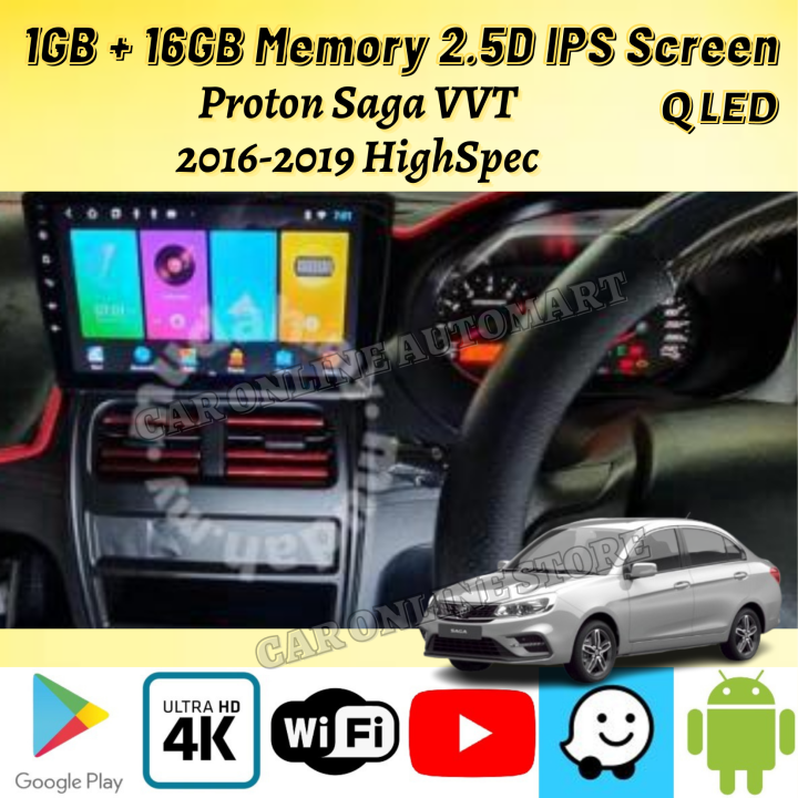 PROTON SAGA VVT 2019-2022 HIGH SPEC ~ MOHAWK T3L MS SERIES Q-LED 1GB ...