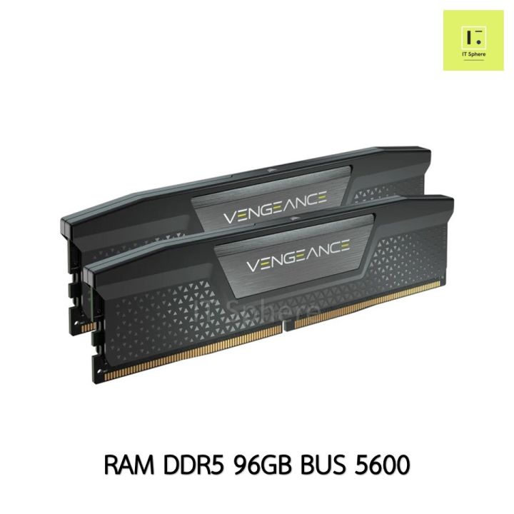 96GB BUS5600 แรม DDR5 CORSAIR VENGEANCE Bus 5600 สีดำ RAM DDR 5 96 GB ...
