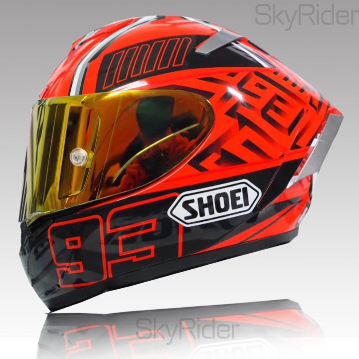 SHOEI Full Face Motorcycle helmet X14 93 Marquez Red Ant Helmet Riding ...