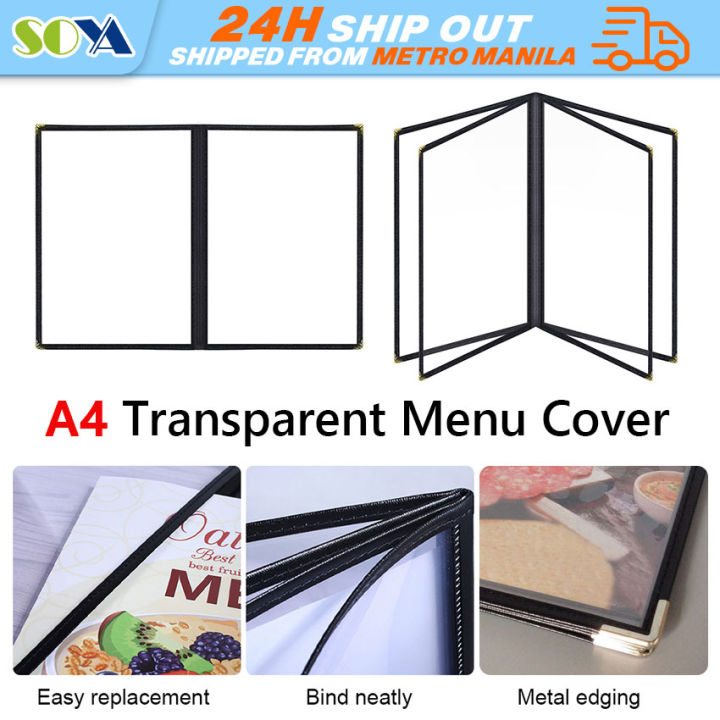 A4 Menu Book with Cover Transparent Stand / Menu Folder / Menu Cover ...