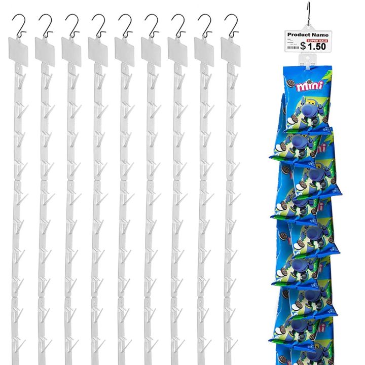 1/5/10PCS Supermarket Snack Plastic Hanging Strips 12 Hooks Store Hang ...