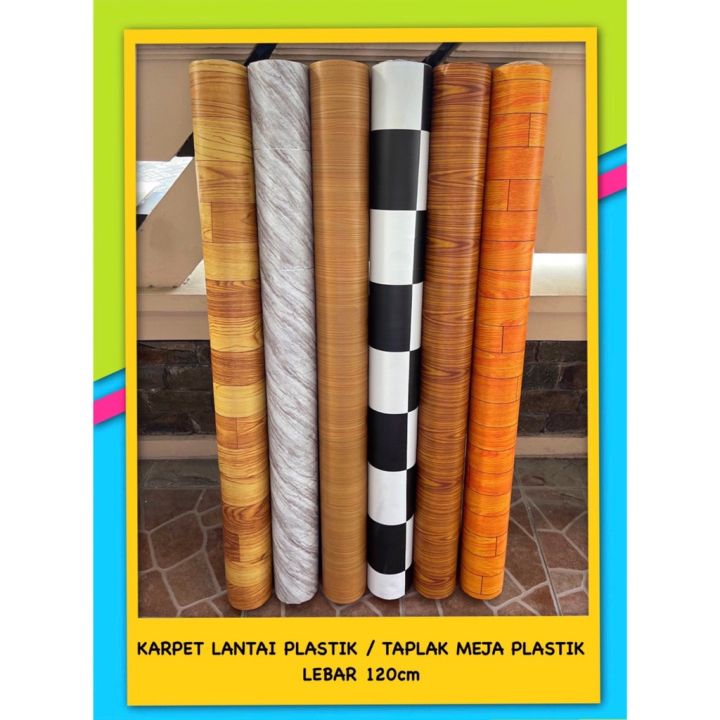 SHI - Karpet Lantai Vinyl Plastik Satu Roll / 1 Gulung Karpet Alas Lantai Plastik Taplak Meja ...