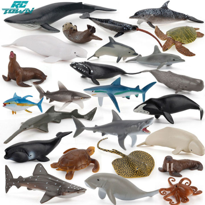 Mini Sea Animal Action Figure Dolphin Shark Whale Turtle Marine ...