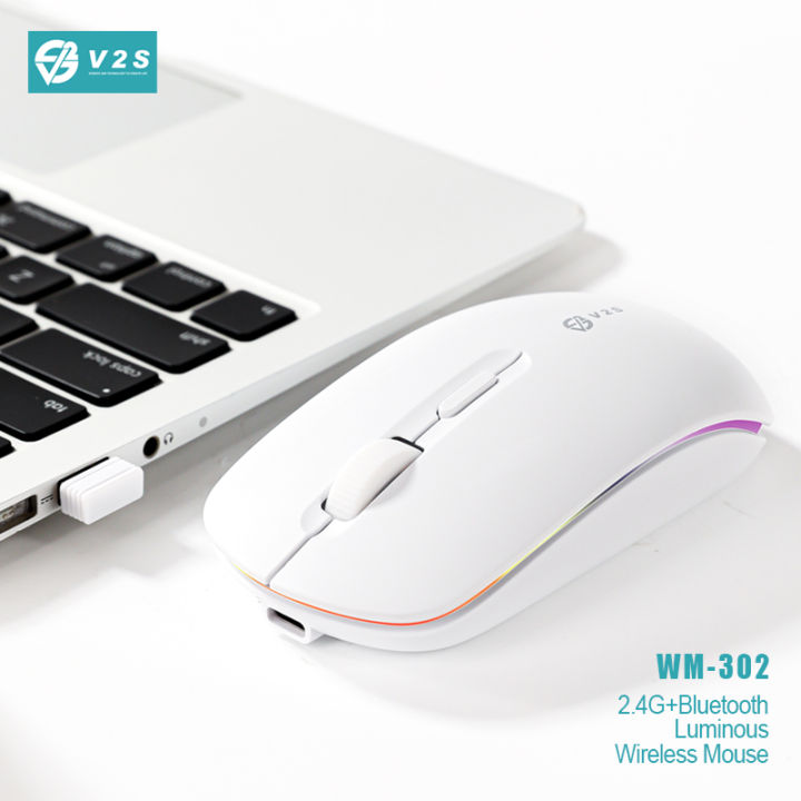 V2S WM302 Rechargeable Wireless 2in1 USb Receiver And Bluetooth Mouse ...