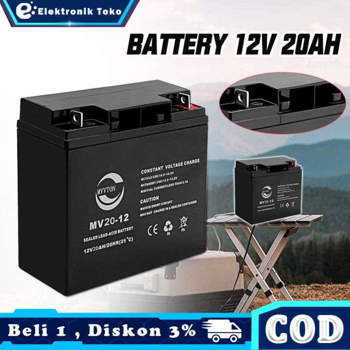 12V 20AH Aki Battery msa hitam 12v 7ah 30AH/ aki ups smt 12v 4.5ah ...