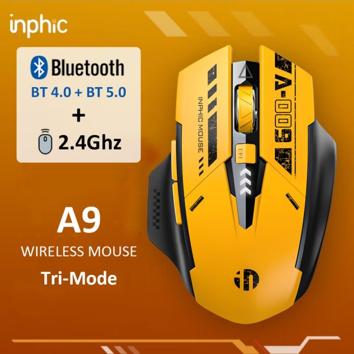 Inphic A9 Tri-Mode Mecha Bluetooth2.4G Wireless Mouse Rechargeable ...