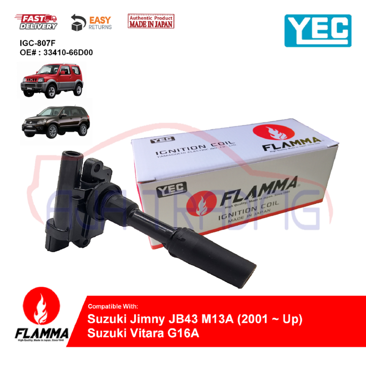 YEC FLAMMA Ignition Coil IGC-807F Suzuki Jimny JB43 M13A (2001 - Up ...
