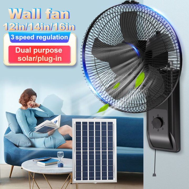 Solar Wall Fan 16inch Solar kipas Wall Mounted fan Home Restaurant 3 ...