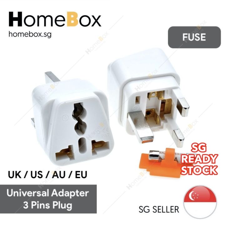 [Homebox] 🇸🇬 UK 3 Pin Plug Universal Adapter Travel Adapter FUSE ...