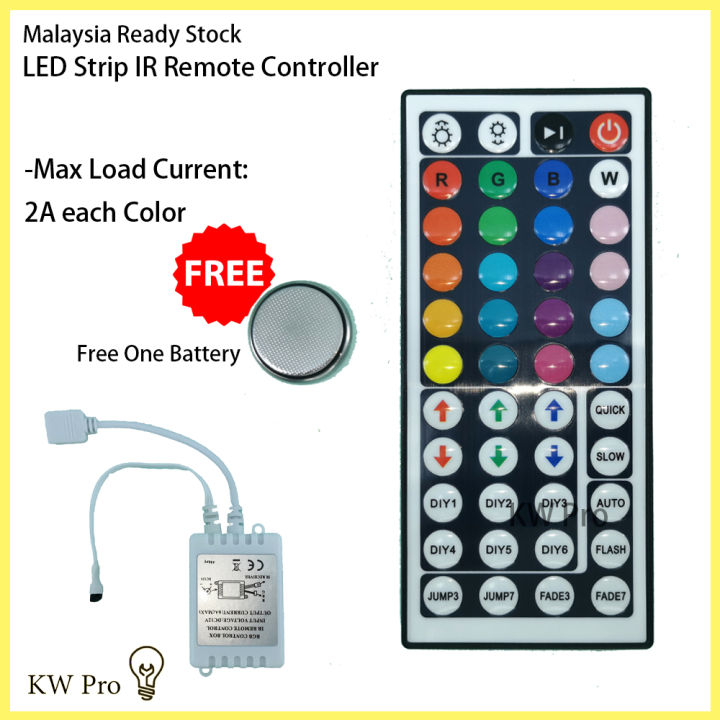 LED Strip IR Remote Controller for 5050 RGB LED Strip Light with 44 ...