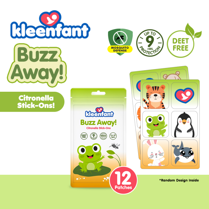 Kleenfant Buzz Away Long Lasting Mosquito Citronella Repellent Stick-On ...