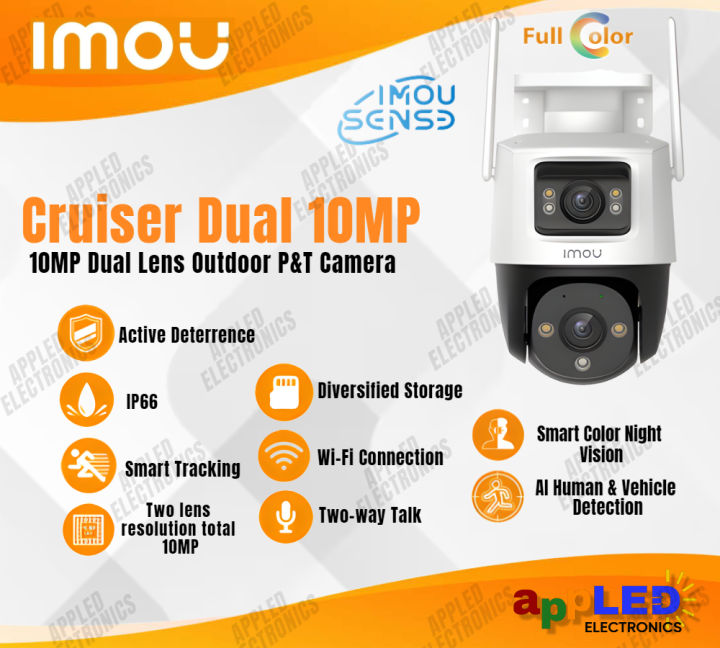 Imou Cruiser Dual 6MP/8MP/10MP Dual Lens Pan Tilt Wi-Fi Security Camera ...