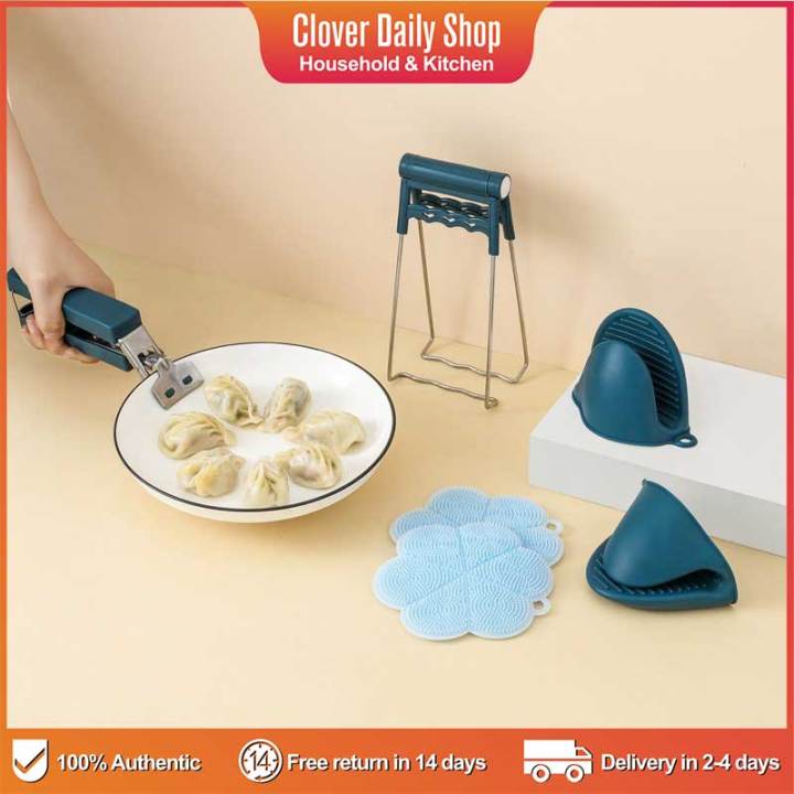 Kitchen Anti-Scalding Bowl Clips Gripper Tray Lifter Oven Gloves Non ...
