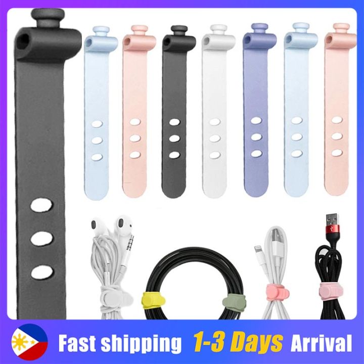5Pcs Cable Protector Charger Tie Silicone Wire Chord Cables Organizer Cord Tie Organizer Cable ...