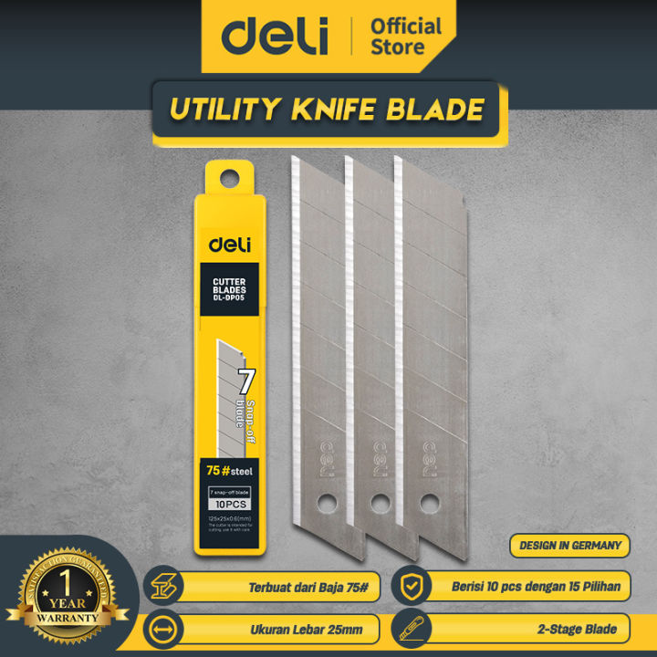 Deli Cutter / Isi Ulang Cutter SK5 10pcs Tajam Dan Anti Karat EDL-DP05 ...