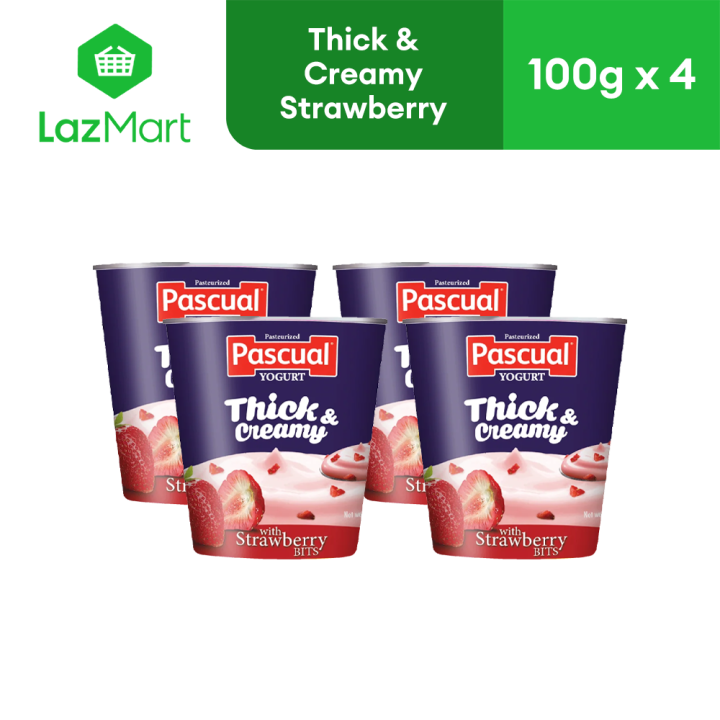 Pascual Creamy Delight Yogurt Thick & Creamy Strawberry 100g x 4 ...