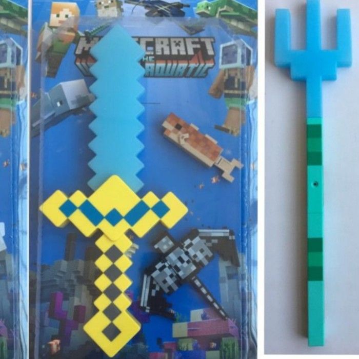 Mainan Anak Senjata Minecraft Mine Craft Pedang Aquatic | Lazada Indonesia