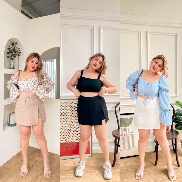 Julie Skirt กระโปรงกางเกงแหวกหน้า plussize - MerryChubbyHouse | Lazada.co.th