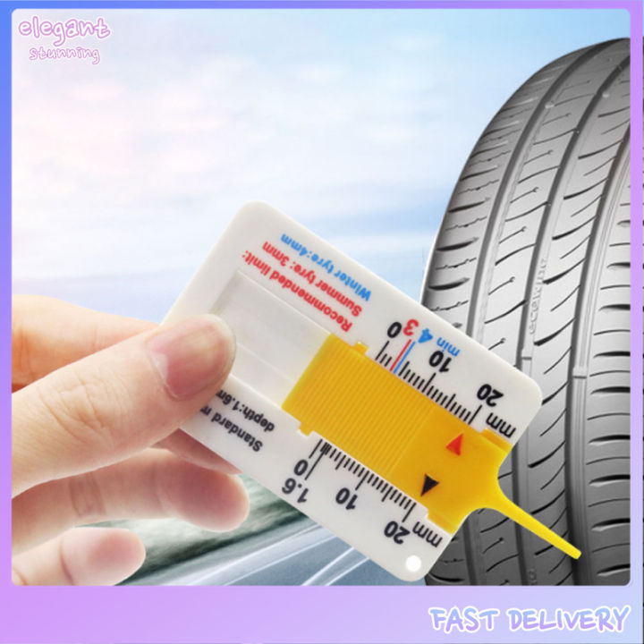 elegantstunning Car Tire Tread Ruler Tire Tread Depth Gauge Vernier ...