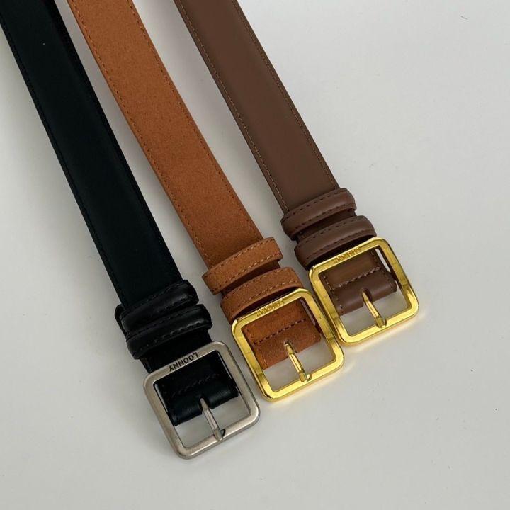Loonnystore เข็มขัดหนังแท้ รุ่น Loonny basic belt | Lazada.co.th