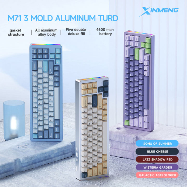 M71 Wireless Mechanical Keyboard RGB Side Light Aluminum Kits Three ...