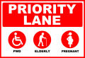 SIGN PRIORITY LANE SIGNAGE PVC TYPE OR PLASTIC LAMINATED WATERPROOF AND ...