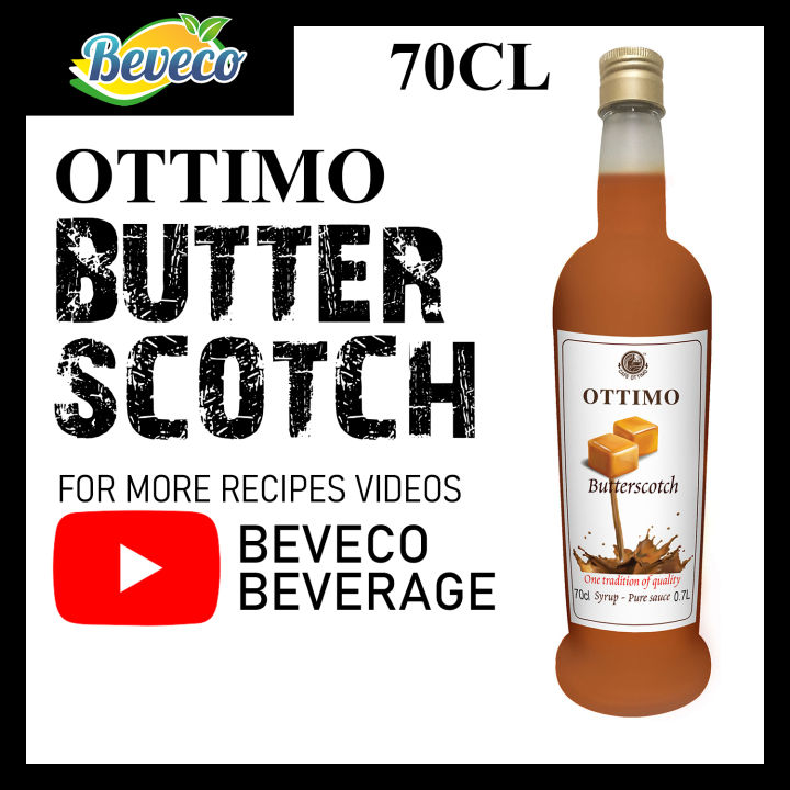 OTTIMO Butterscotch Flavoured Syrup 70CL For Coffee / Latte / Cafe ...
