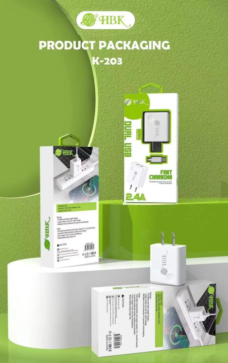 2.4A K-201 K-202 K-203 DUAL OUTPUT FAST CHARGING TRAVEL CHARGER ANDROID ...