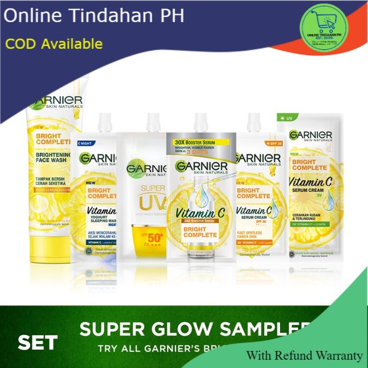 Garnier Super Glow Sampler Kit [BRIGHTENING] - Skincare Trial Set ...