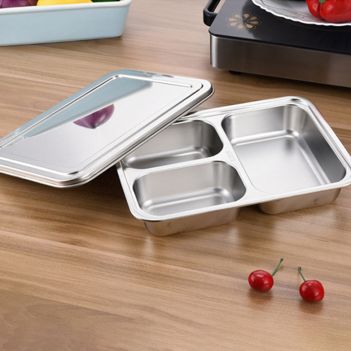 kokepope Stainless Steel Lunch Divided Plate Dinner Tray Box Bento Box ...
