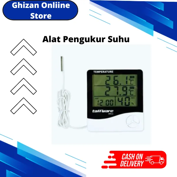 Alat Pengukur Suhu - Alat ini juga dilengkapi dengan jam digital - Dapat mengukur suhu ruangan ...