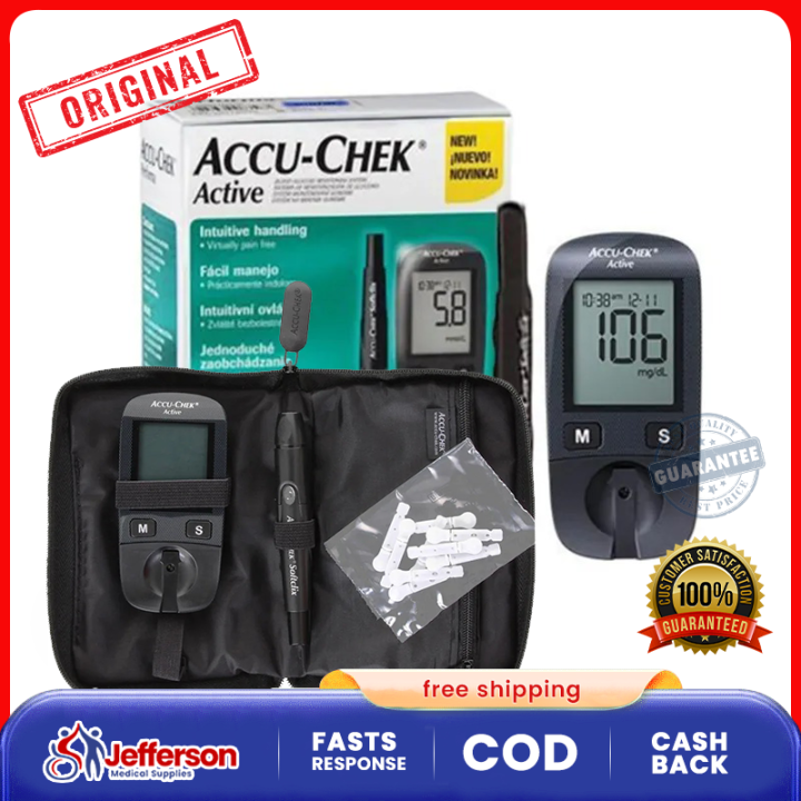 Accu-Chek Active Blood Glucose Monitor Glucometer Machine Complete Set ...