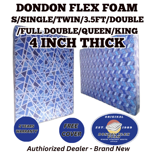 4 Inch Thick 100% Original DonDon Flex Foam Mattress W Cover | Lazada PH