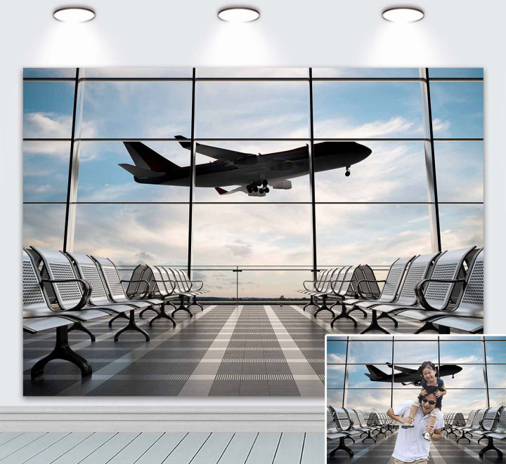 Airport Terminal Backdrop Airplane Departure Airport Lounge Photography ...