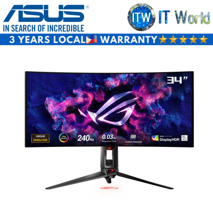 Asus ROG Swift OLED PG34WCDM - 34" (3440x1440) / 240Hz / 0.03ms(GTG) / Curve Gaming Monitor ...