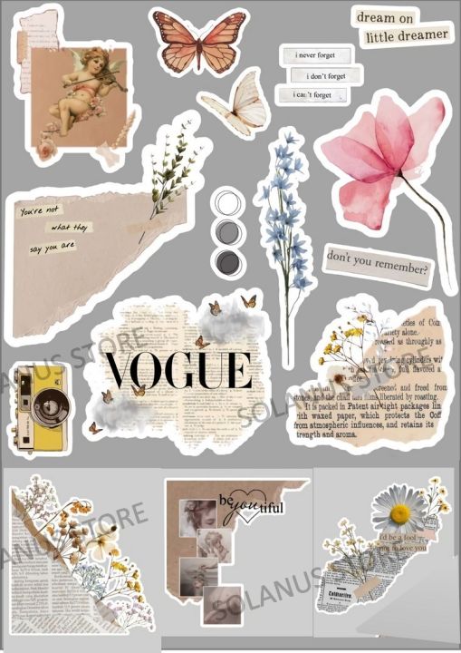 Stiker Vintage Waterproof Sticker anti air per lembar A6 Sticker ...