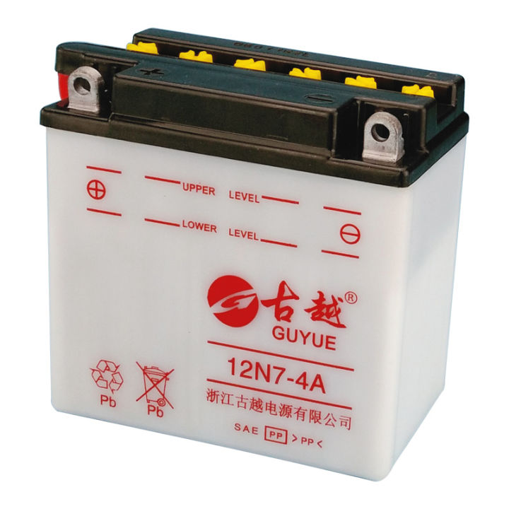 Guyue 12n7-4a motorcycle battery 12v battery 7ah men's straddle bike ...
