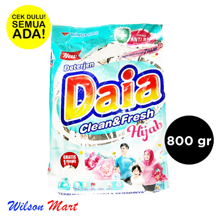 DAIA CLEAN AND FRESH HIJAB 800 GRAM DETERJEN DETERGENT | Lazada Indonesia