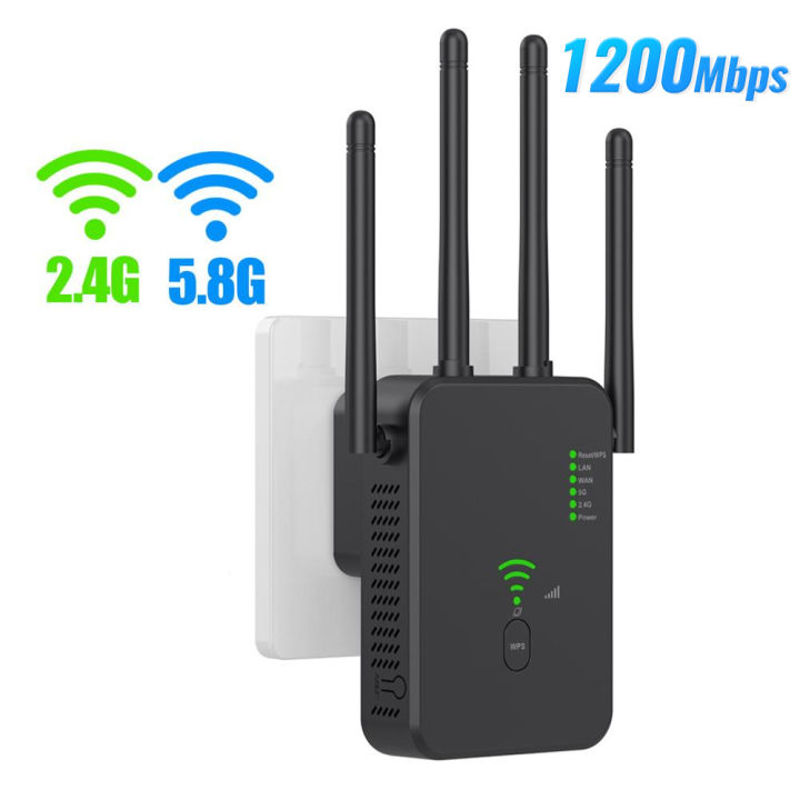 Wireless 5G WiFi 1200Mbps Router Wifi Booster Dual Band Long Range ...