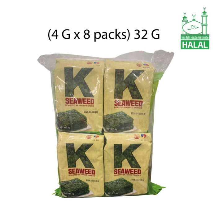 (HALAL) GBC K Seaweed Roasted Seaweed Snacks 32G (4g x 8) | Lazada