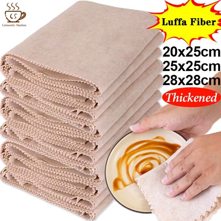 Natural Luffa Plant Fiber Cleaning Cloths Super Absorbent Home Kitchen ...
