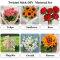 Fuzzy Wire 100Pcs New DIY Fuzzy wire Flower sets Chenille Stems Stick ...