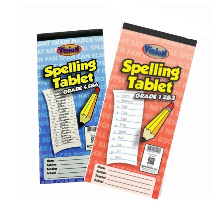 1pcs Vision Spelling Tablet grade 1,2,& 3 (60 leaves ) grade 4 ,5, & 6 ...