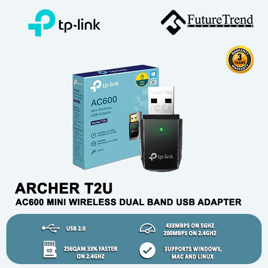 TP-Link Archer T2U AC600 Mini Wireless Dual Band USB Adapter | Lazada