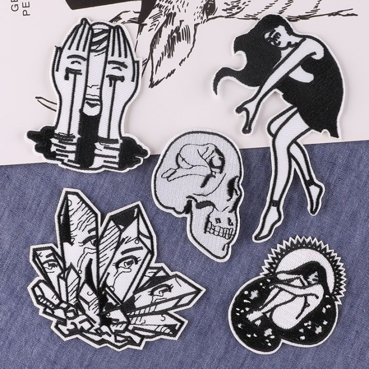 Pro Patch Store Black and White Skeleton Series - DIY Embroidery ...