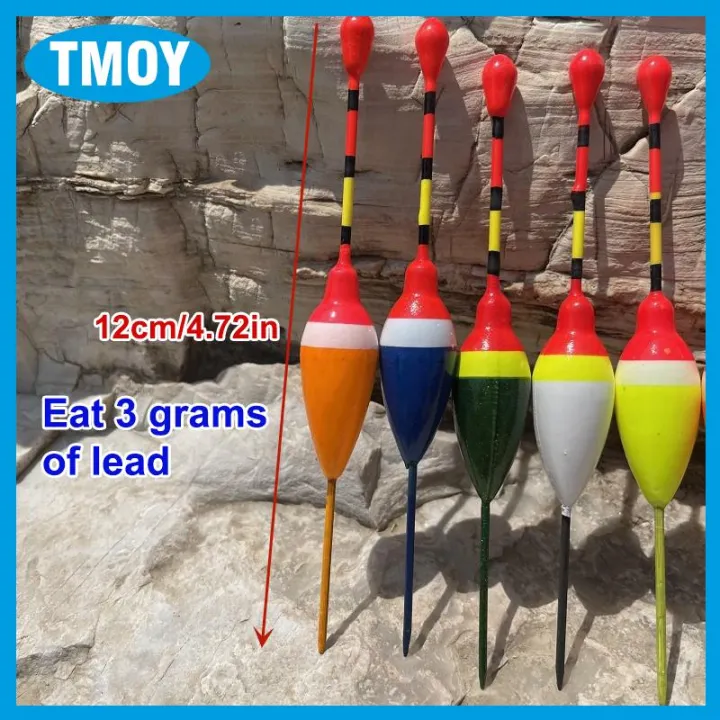 TMOY 5 Pc Fishing Floats Mixed Color Long Tail Foam Fluctuate Floats ...