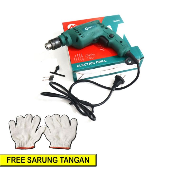 Mailtank Mesin bor Listrik 10mm SH30 Free 1 Set Sarung Tangan Dan Areng ...