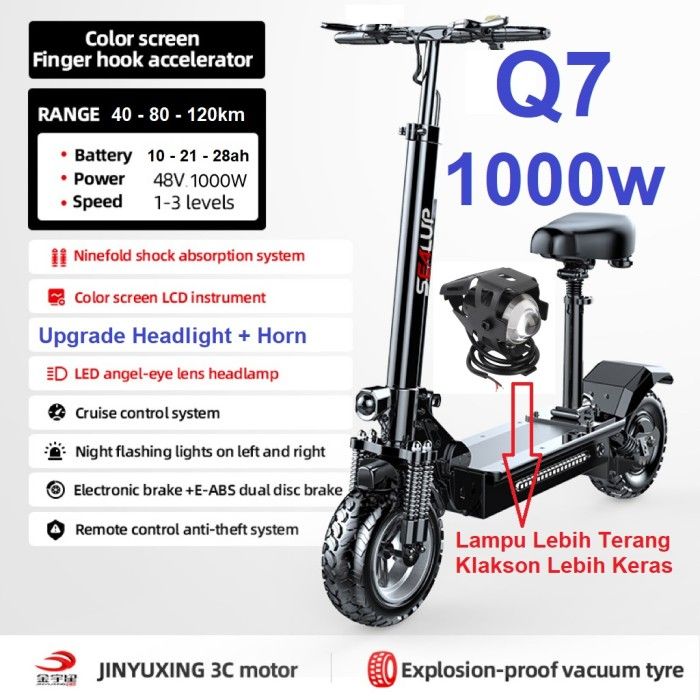 Electric Scooter SEALUP Q7 Skuter Sepeda Listrik Baru OTOPED 1000w ...