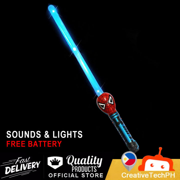 Spider Super Heroes Kids Sword with Light and Sounds (Free Battery ...