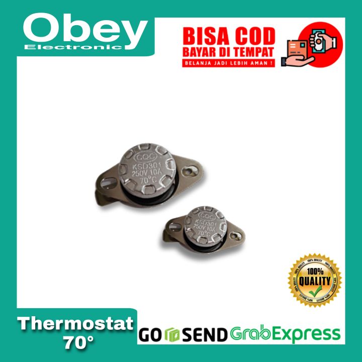 Termostat / Thermostat Bimetal Sensor Suhu Pemutus Arus Otomatis 250v 10a 70c | Lazada Indonesia